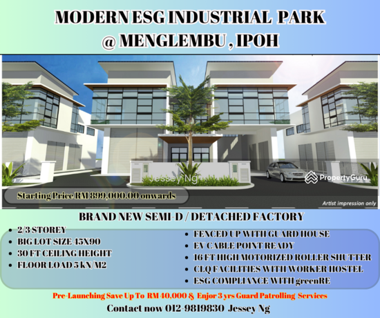 Menglembu Esg Industrial Park, Menglembu, Ipoh, Perak, , 2845 sqft, Factory For Sale, by Jessey ...